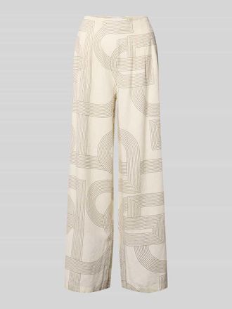 Comma Hose aus Leinen-Elasthan-Mix im Allover-Look