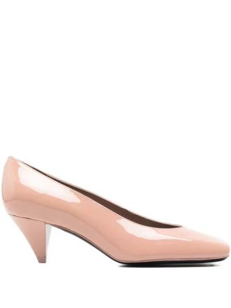 Givenchy Hohe Schuhe - Low-Heeled Pumps With Glossy Finish - Gr. 37,5 (EU) - in Beige - f&uuml;r Damen