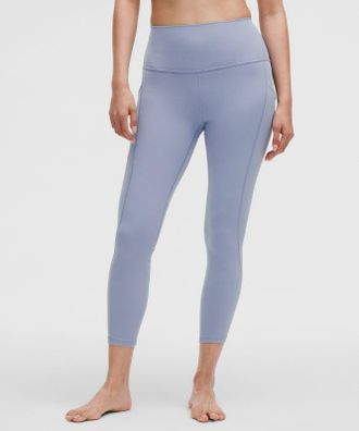 lululemon Align Hose mit hohem Bund und Taschen f&uuml;r Frauen - 64 cm - Gr&ouml;&szlig;e 12 in Blue Willow