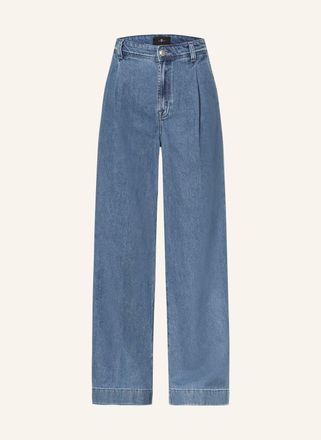 7 For All Mankind Wide Leg Jeans Pleated Trouser blau