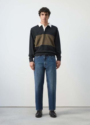 Mango Sweat-shirt polo 100 % coton bleu marine - Homme - XXL - MANGO MAN