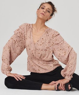 Lovjoi Damen vegan Bluse Marilin Rosewood Spots