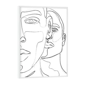 artboxONE Poster mit wei&szlig;em Rahmen 18x13 cm Menschen Men Fineline Art - Bild Mann br&uuml;der Couple