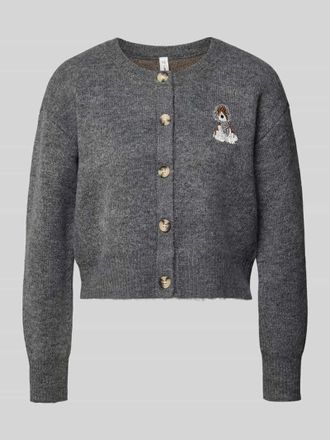 Only Relaxed Fit Strickjacke mit Stickerei Modell TEDDY