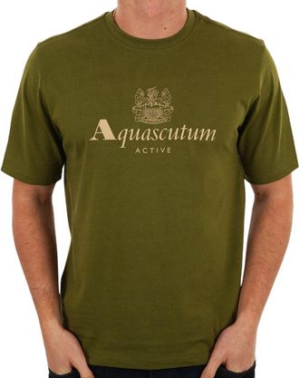Aquascutum Active Big Logo T-shirt Armeegr&uuml;n