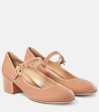 Gianvito Rossi Pumps Mary Ribbon 45 aus Samt