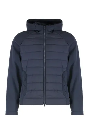 Paul & Shark Hooded Padded Technical Fabric Jacket - Blue