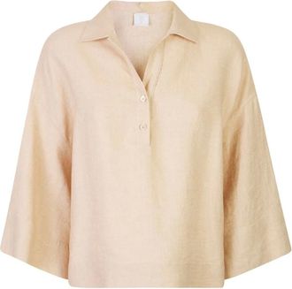 Eleventy Femme, Blouses et Chemises, Beige, Taille: 44 FR Chemise Kimono