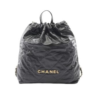 Chanel Pre-owned 22 Leather Backpack - Femme - Pre-owned - Noir - Taille: ONE Size