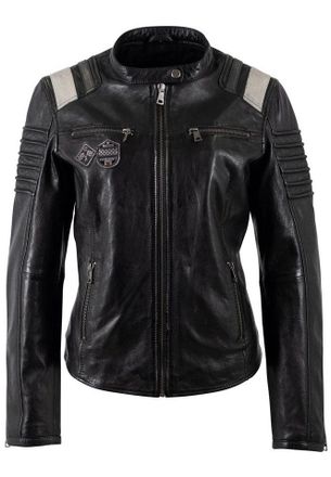 Mauritius Lederjacke MWAgatha Racerjacke mit Lederpatches