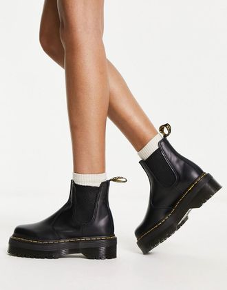 Dr. Martens 2976 - Bottines Chelsea à plateforme plate - Noir