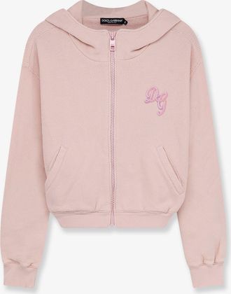 Dolce & Gabbana Cotton sweatshirt with embroidered logo on the front - DOLCE & GABBANA - gender_Woman