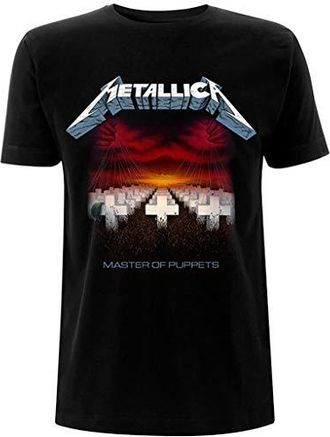 Metallica G&eacute;n&eacute;rique Metallica Master of Puppets Tracks (White Backprint) (Black) T-Shirt (Small)
