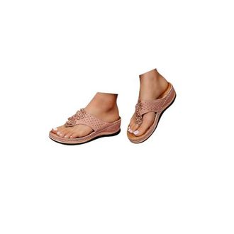 Generic Sandales orthop&eacute;diques pour femme - Tongs confortables avec soutien de la vo&ucirc;te plantaire - Sandales d&eacute;t&eacute; d&eacute;contract&eacute;es - Sandales compens&eacute;es habill&eacute;e