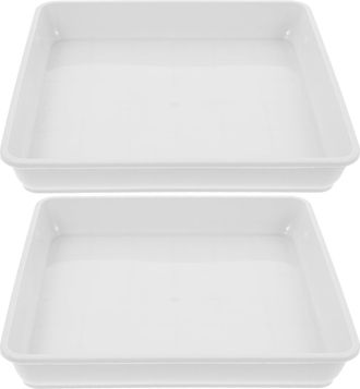 Angoily 2 St&uuml;ck Quadratische Pflanzgef&auml;&szlig;e Pflanzenuntersetzer Tropfschalen F&uuml;r Pflanzen Sukkulenten T&ouml;pfe Tablett Entw&auml;sserungsuntersetzer 22 x 22 cm Gartenta