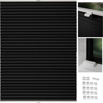 Metablo Plissee nach maß Plissee mit Bohren 22 Farben Schalosien Fenster innen Faltrollos für Fenster Sicht- und Sonnenschutz Rollo für Fenster mit Bohren Sch