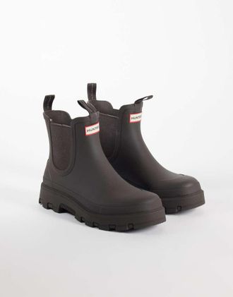 Hunter Elements bottes de pluie Chelsea unisexes marron chocolat