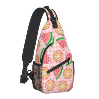 AOOEDM Kawaii Fruchtmuster mit Wassermelone und Grapefruit Umhängetasche für Damen und Herren, Umhängetaschen mit Fruchtdruck, lässige Sling-Rucksack-Brustta