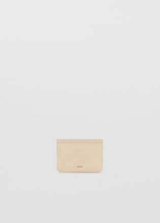Mango Porte-cartes effet croco &eacute;cru - Femme - Taille unique - MANGO