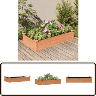 vidaXL Hochbeet mit Einsatz Braun 120x60x25 cm Massivholz Tanne - Holz Hochbeet - Tannenschnitt - Gartenbeet - Gem&uuml;segarten - Balkonpflanzen