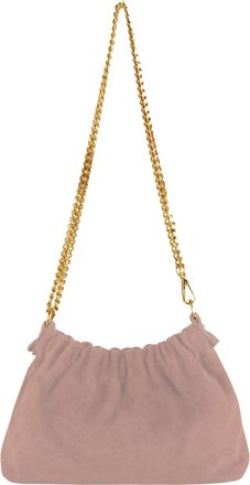 modamoda.de T259 - Mini Umh&auml;ngetasche X-Small aus ital. Leder, Farbe:Wildleder Rosabeige