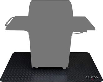 Santos Grillmatte, Grillunterlage f&uuml;r Gasgrill, Kugel- Kohlegrill oder Elektrogrill - 120x100cm - Schwarz - pflegeleichter Bodenschutz