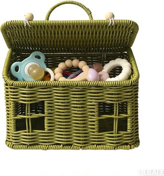 Generic Garten Erntekorb | Geflochtene Wohnkultur Mit Griff Und Deckel | Picknickkorb | F&uuml;r Familie Paare Kinder Picknick Pfl&uuml;cken K&uuml;che