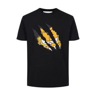 Iceberg Schwarzes Baumwoll-Jersey-T-Shirt mit Garfield-Print - - Tops - Herren - Schwarzk - 2XL