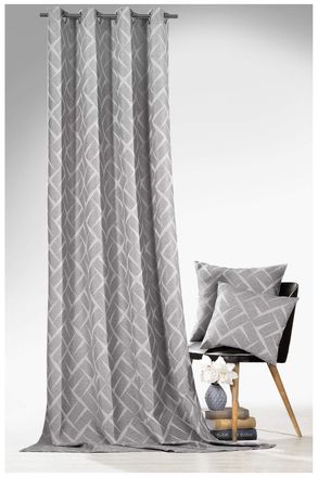 Heimtexland Ösenschal Blickdicht Exclusiv Struktur Vorhang Gardine weichfliesend HxB 245x140 Silber Grau Typ594