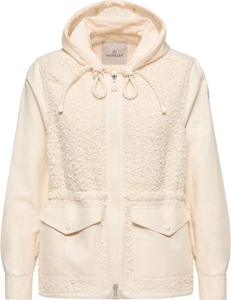Moncler Moncler Erable Boucl&eacute; Hooded Jacket, Women, White, Size: 00