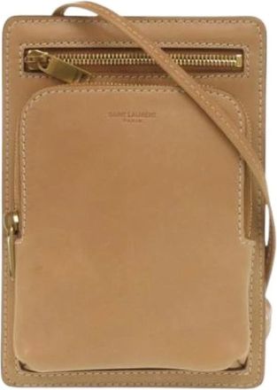 Saint Laurent Sac bandouli&egrave;re vintage en cuir doccasion - Femme - Pre-owned - Beige - Taille: ONE Size
