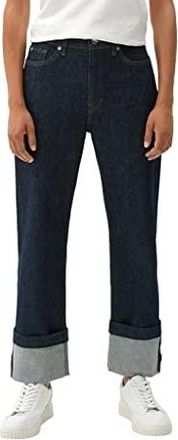 s.Oliver Jeans-Jambe croisée-Karolin Cropped Stürkeiaight Carreaux Coupe Droite, Bleu Profond, 40 EU