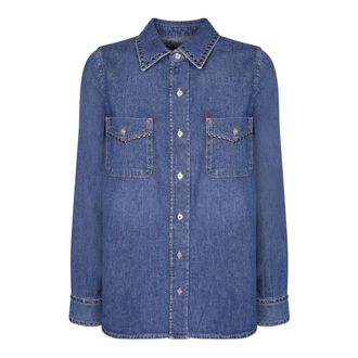 7 For All Mankind Femme, Blouses et Chemises, Bleu, Taille: 40 FR Chemise en denim &agrave; manches longues