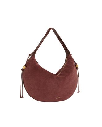 Coccinelle Grained Leather Shoulder Bag - Berry