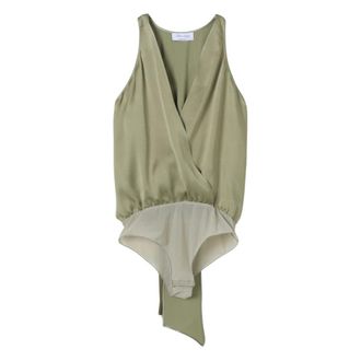 Blumarine Satin-Schleifen-Body - - Tops - Damen - Gr&uuml;n - XS