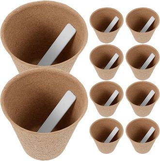 Cabilock 110 St&uuml;Ck Anzuchtt&ouml;pfe 8cm, Anzuchtt&ouml;Pfe mit 10 Zellstoff Pflanzt&ouml;Pfe, Ideal F&uuml;R Kr&auml;Uter Und Gem&uuml;Se, Perfekt F&uuml;R Innen- Und Au&szlig;Engarten