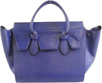 Celine Sac &agrave; main en cuir Tie Mini Pre-owned - Femme - Pre-owned - Bleu - Taille: ONE Size