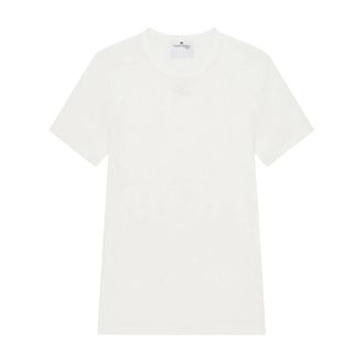 Courr&egrave;ges T-Shirt mit Rundhalsausschnitt und kurzen &Auml;rmeln - - Tops - Herren - Wei&szlig; - M
