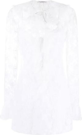 Philosophy di Lorenzo Serafini Femme, Robes, Blanc, Taille: 36 FR Robe Courte en Dentelle
