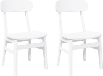 vidaXL Sedie Da Pranzo 2 Pz Bianche In Legno Massello Di Hevea - Vidaxl