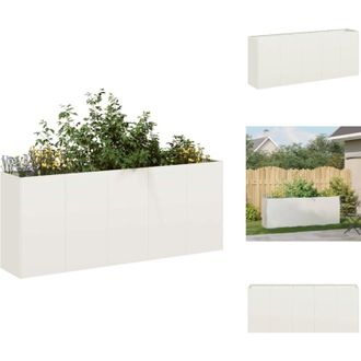 vidaXL Jardini&egrave;re blanc 200x40x80 cm acier lamin&eacute; &agrave; froid - Jardini&egrave;re - Jardini&egrave;res - Pot De Fleurs - Support De Jardini&egrave;re