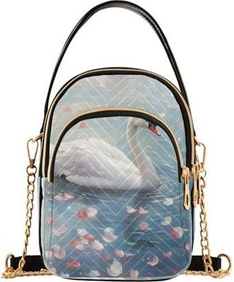 Mnsruu Sac à bandoulière pour femme Swan Dark Sling Sac à dos Sac à main Petit sac à bandoulière Sac à main avec sangle réglable