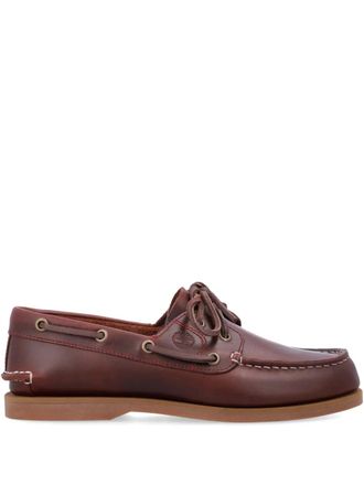Timberland chaussures bateau &agrave; coutures apparentes - Marron