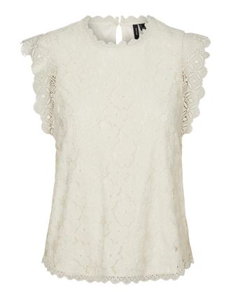 Vero Moda Damen Vmseja Sl Lace WVN Bf Top, Birch, X-Small