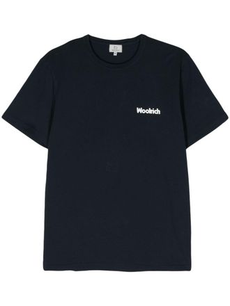 Woolrich t-shirt en coton à logo appliqué - Bleu