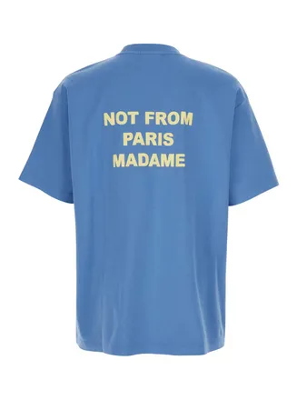 Dr&ocirc;le de Monsieur Mens T-Shirt The Slogan Blue Cotton T-Shirts And Polos