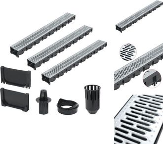 vidaXL Abfl&uuml;sse - Living Entw&auml;sserungskan&auml;le 3 Stk. Verzinkter Stahl 3 m