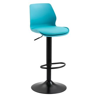 Generic Verstellbarer Drehhocker - Hydraulischer K&uuml;chenthekenstuhl aus PU-Leder mit R&uuml;ckenlehne f&uuml;r Zuhause und Bar