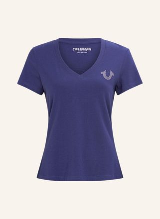 True Religion T-Shirt Buddha Crystal lila