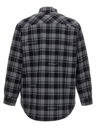 Off-white Check Flannel Padded Jacket - Black